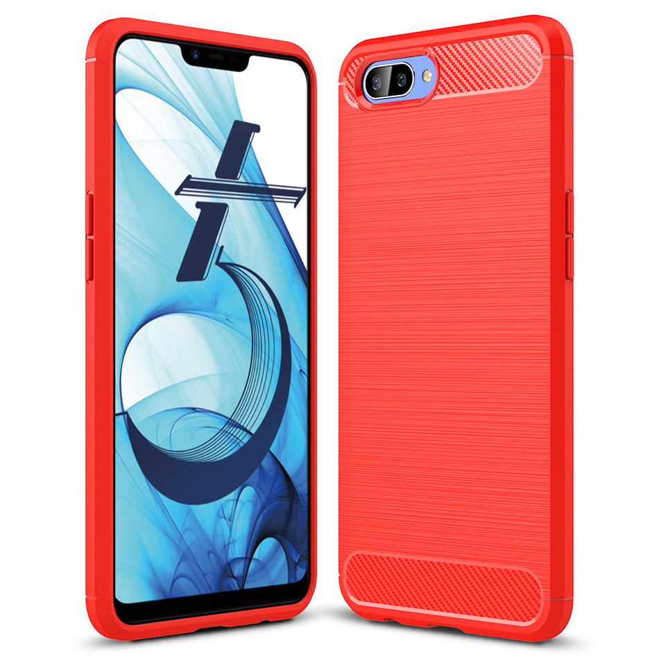 Flexi Slim Carbon Fibre Case for Oppo AX5 (Red)